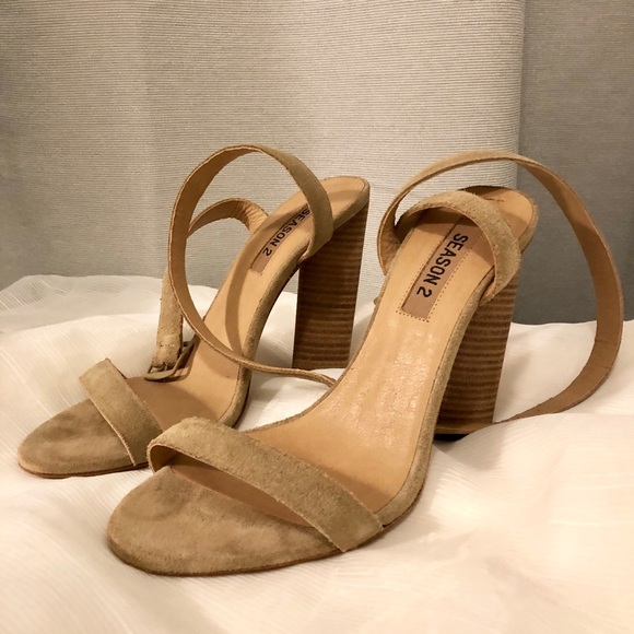 Yeezy | Shoes | Yeezy Block Heel Sandals In Beige | Poshmark